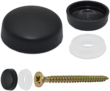 Pack of 50 x Black SNAP-ON Two Piece Dome Screw Cover CAPS - Large CAPS ...