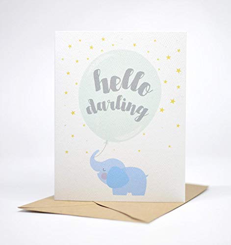 Amazon.com: Hello Darling Baby Elephant Greeting Card : Office Products