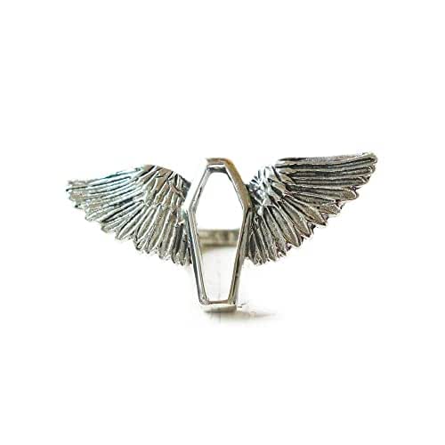 Amazon.com: coffin Angel Wings ring sterling silver 925 gothic jewelry ...