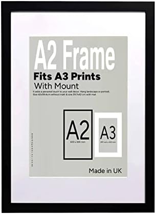 A2Z Home Solutions Photo Frame Black A2 Frame With A3 Mount Picture ...