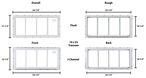 Shed Transom Window 10″ X 23″ White – Stout Sheds