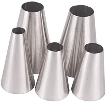ElevateTech Large Round Piping Nozzles Set, 5 Pieces Stainless Steel ...