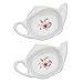 Amazon.com: White Ceramic Tea Bag Coasters Tea Bag Holder, 2Pack Teapot ...