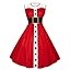 Evensu Women Christmas Dress Christmas Snow Print Dress Ladies Lace ...