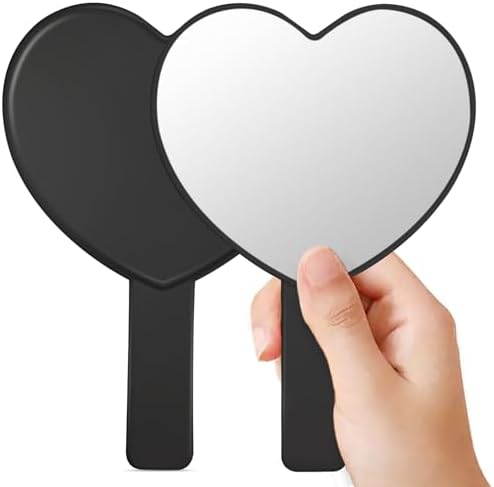 Amazon.com: Heart-Shaped Handheld Mirror with Handle, Portable Travel ...