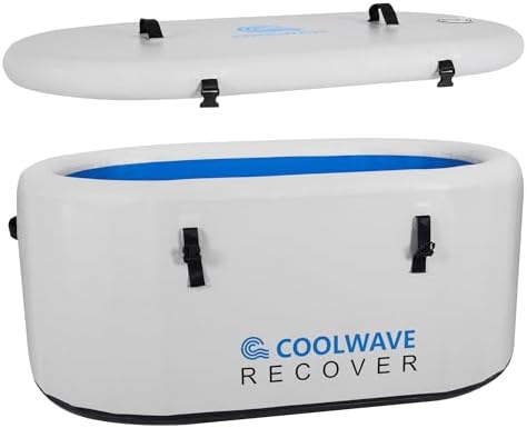 COOLWAVE XXL Cold Plunge Tub, Compatible with Water Chiller, Portable Inflatable Ice Bath Tub ...