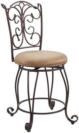 Amazon.com: Linon Gathered Back Swivel Counter Stool 24" : Home & Kitchen