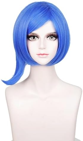 Amazon.com: LOKCEE Blue Gray Mixed Short Straight Hair Wig Party ...