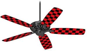Checkers Red - Ceiling Fan Skin Kit fits most 52 inch fans (FAN and ...