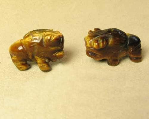 Amazon.com: Blessing Tiger Eye Hand Carved Bison/Buffalo Beads for ...