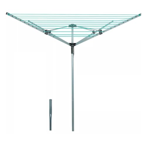 Heavy-Duty 4-Arm 45m Rotary Washing Line with Ground Spike & Cover ...