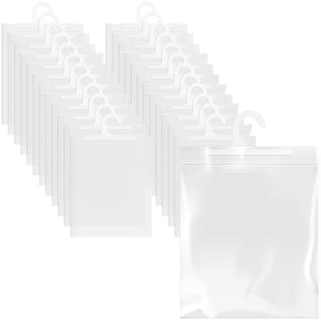 Amazon.com: 30 Pack Hanging Storage Bags, Reusable Clear Hanging ...