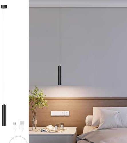 ACMHNC Battery Pendant Light, USB Rechargeable Hanging Ceiling Lights ...