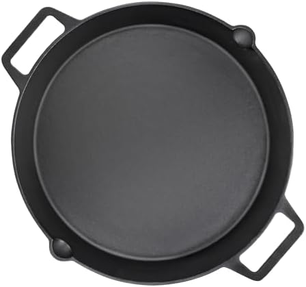 Denmay Diameter 40 cm Universal Cast Iron Grill Pan, Large Round Cast ...