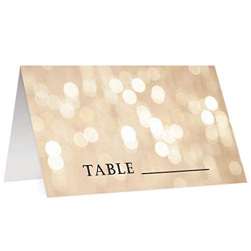 Amazon.com: Bokeh Place Cards Pack of 50 Wedding Sparkling Table ...