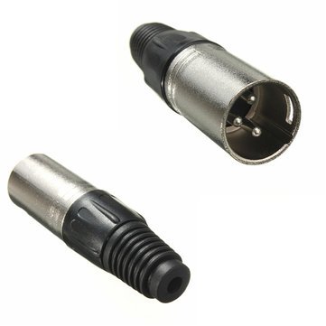XLR Male 3-Pin Audio Cable Connector Solder Type Mic Microphone Adapter ...