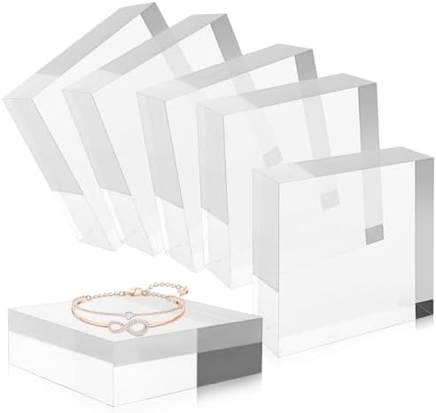 Amazon.com: Vicenpal 16 Pieces Acrylic Square Display Blocks 3 x 3 x 1 ...
