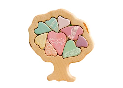 Amazon.com: DEREVKO Wooden Hearty Tree Of Love Puzzle 7.8"//ECO Toy ...