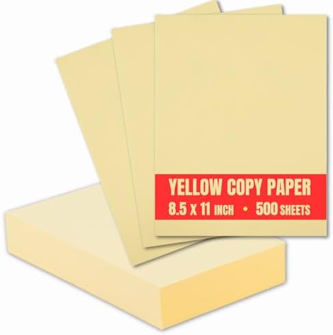 Amazon.com : 1InTheOffice Yellow Copy Paper, Yellow Colored Copy Paper ...