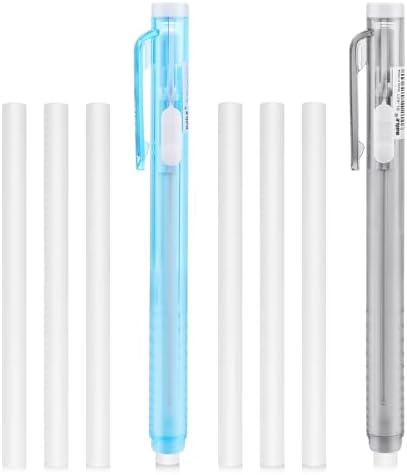 KALIONE Pen Style Eraser, 2 pcs Retractable Eraser Pens with 6 Pcs ...