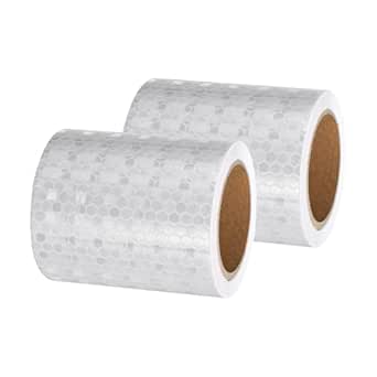 PATIKIL White Reflective Tape 2 Roll 7cm x 3 Metres High Visibility Waterproof Safety Reflective ...