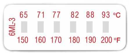 Thermographic Measurement Temperature Sensitive Label, 65-93 Deg C, 6 ...