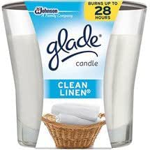 Amazon.com: Glade Candle Clean Linen Scent Jar 3.8 Oz : Home & Kitchen