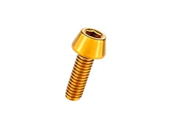 Amazon.co.jp: Cap Bolts Taper Head M4x12mm P0.7 Gold SUS304 Stainless ...