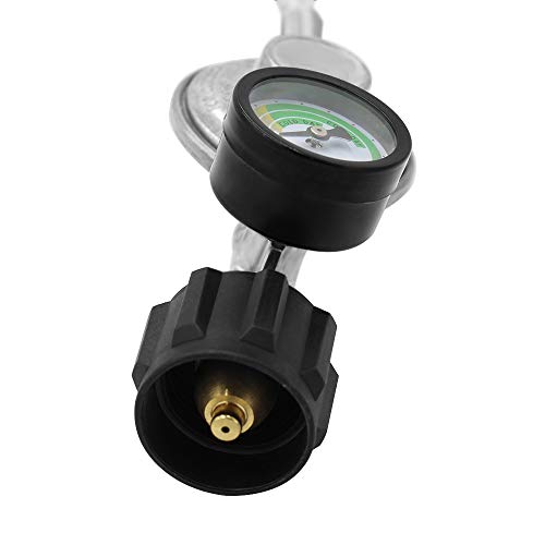 MCAMPAS Low Pressure Propane Regulator Adapter with Tank Gauge Level ...
