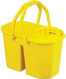 Colour Coded Double Mop Buckets & Wringer Yellow - Size 295(h) x 430(w ...