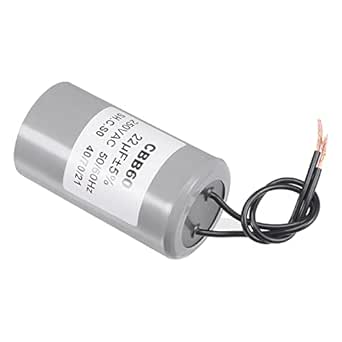CBB60 Run Capacitor, 250V AC 25uF 50/60Hz with 2 Wires Lead Run Round Capacitor, Low Loss, Great ...