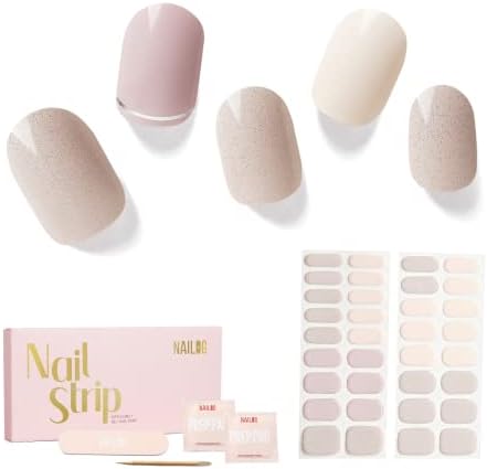 Amazon.com: NAILOG Semi Cured Gel Nail Strips, 34 pcs Salon-Quality Gel ...