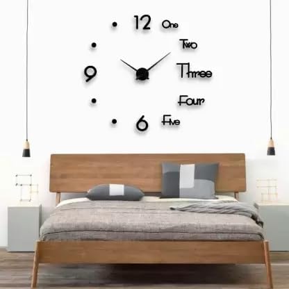 Buy INLERA Frameless Analog 60 cm X 60 cm Wall Clock (Black, Without ...