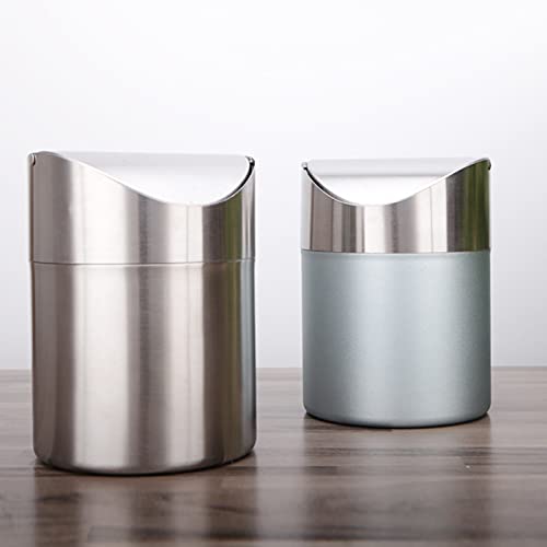 ETRAVEL Countertop Brushed Stainless Steel Mini Dustbin with Lid, Trash ...