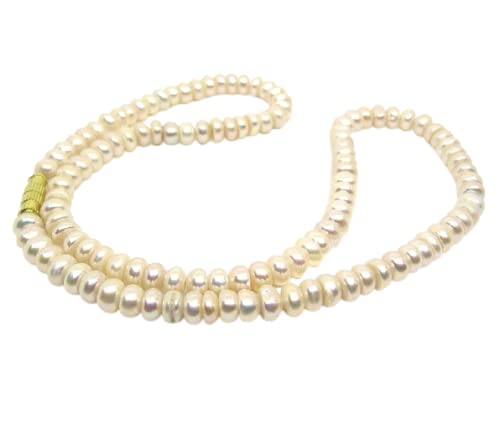 DeepMines Genuine & Precious Mukta Stone Mala South Sea 8mm Golden ...