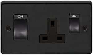 Crabtree/Eurolite, Matt Black, 45 Amp Cooker Switch with 13 Amp Socket ...