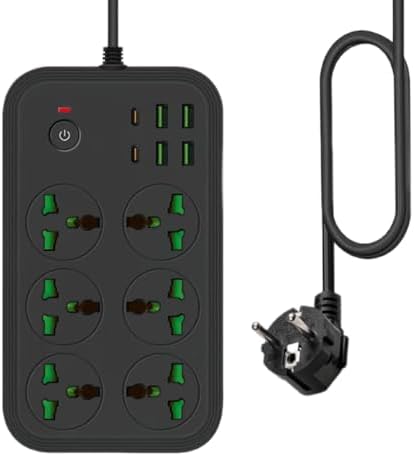 Amazon.com: European Power Strip, Jumpso Universal Power Strip with 6 ...