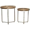 Amazon.com: Deco 79 Wooden Side End Accent Table Round Beaded Nesting ...