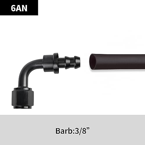 Snapklik.com : 6AN 90 Degree Push Lock Hose Fitting Fuel Line Hose ...
