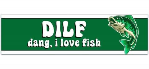 Amazon.com: Fish Bumper Sticker | DILF Bumper Sticker | Dang I Love ...