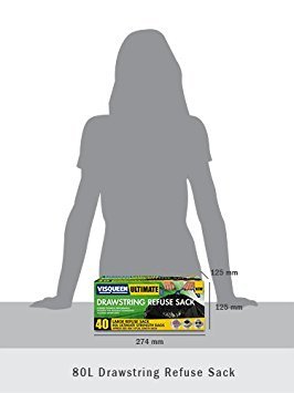 Visqueen Ultimate Drawstring Refuse Sack 80L 40 Pack : Amazon.in: Bags ...