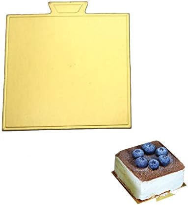 Amazon.com: Mini Gold Foil Cake Boards, Square Dessert Display (3.5 in ...