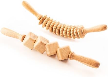 Amazon.com: Tuuli Wooden Massage Roller - Maderotherapy Wooden Massage ...