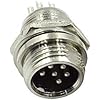 Amazon.com: Hxchen 6 Pin Metal Male Female Panel Connector 12mm GX12-6P ...