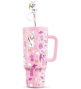 Amazon.com: Meoky - Vaso de 40 oz con asa, tapa a prueba de fugas y ...