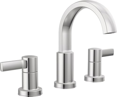 Delta Faucet Albion Widespread Bathroom Faucet 3-Hole, Chrome Bathroom ...