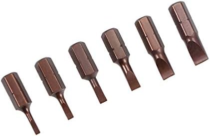 uxcell Slotted Bits Set 6pcs 1/4 Inch Hex Shank Magnetic SL2-SL6 ...