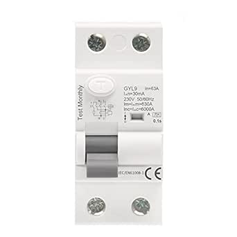 GYL9 A Type Earth Leakage Circuit Breaker AC ELCB 2 Pole 40A 63A 30mA 100mA 300mA RCD RCCB 1Pcs ...