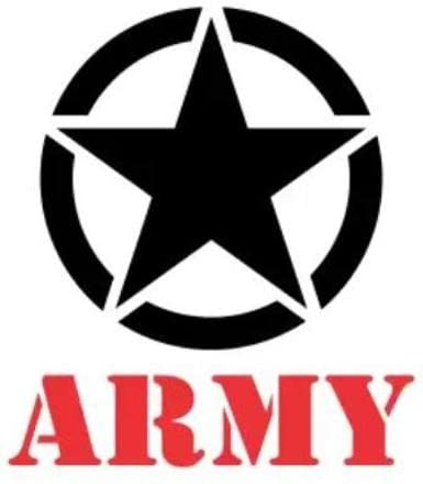 Army Star Vinyl Sticker for CAR & Bike Black + RED : Amazon.in: Car ...