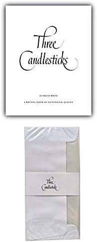 Three Candlesticks P4TO Writing Paper, White, 50 Sheets with 20 ...